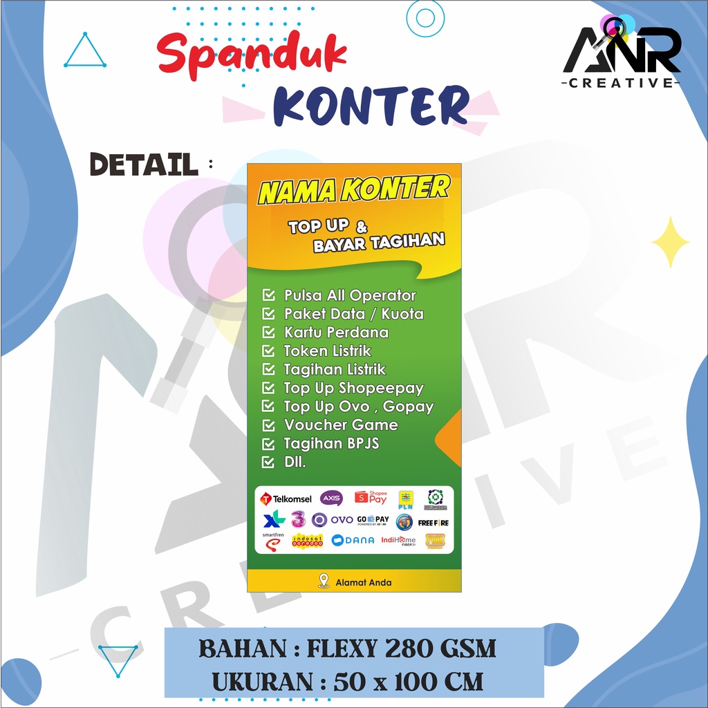Jual Spanduk Banner Konter / Banner Konter / Aksesoris Konter / Banner Murah / Banner Ukuran 50 ...