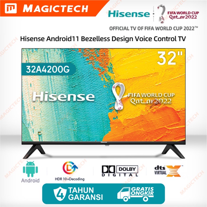 Jual TV LED HISENSE 32 INCH / 32" 32A4200G SMART ANDROID TV HD ...