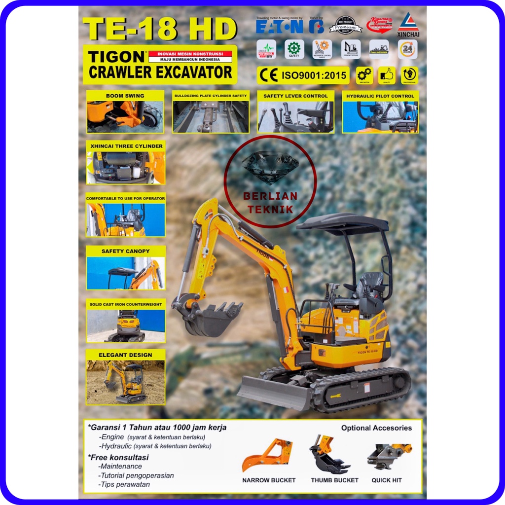 Jual Crawler Excavator TIGON TE 18 HD | Load 1.8 Ton | Shopee Indonesia
