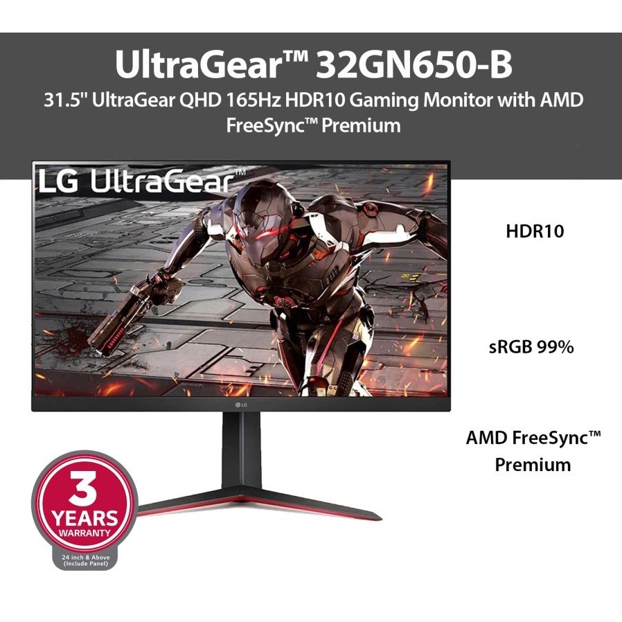 Jual Monitor LG UltraGear LED 32" 32GN650-B QHD 165Hz 1ms HDR10 Gaming ...