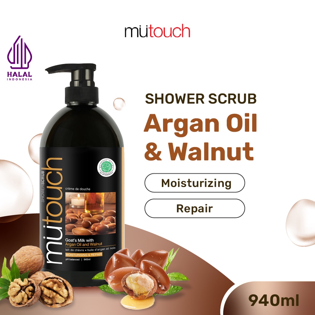 Jual MuTouch Goat's Milk Shower Scrub Argan Oil and Walnut 940ml ...