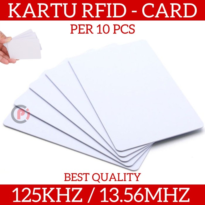 Jual Isi 10 Pcs Kartu RFID ID Card Tag EM4100 125 Khz / 13.5 Mhz S50 ...