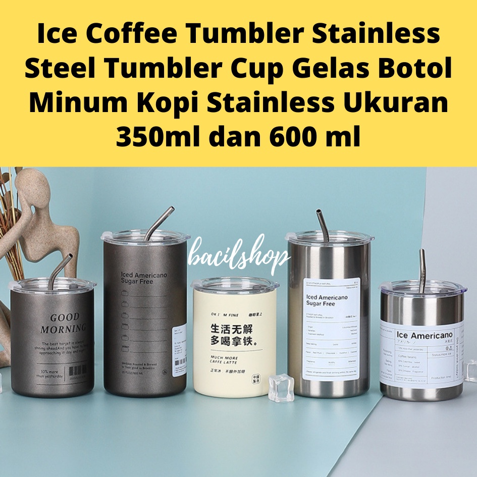 Jual Ice Coffee Tumbler Stainless Steel Tumbler Cup Gelas Botol Minum ...