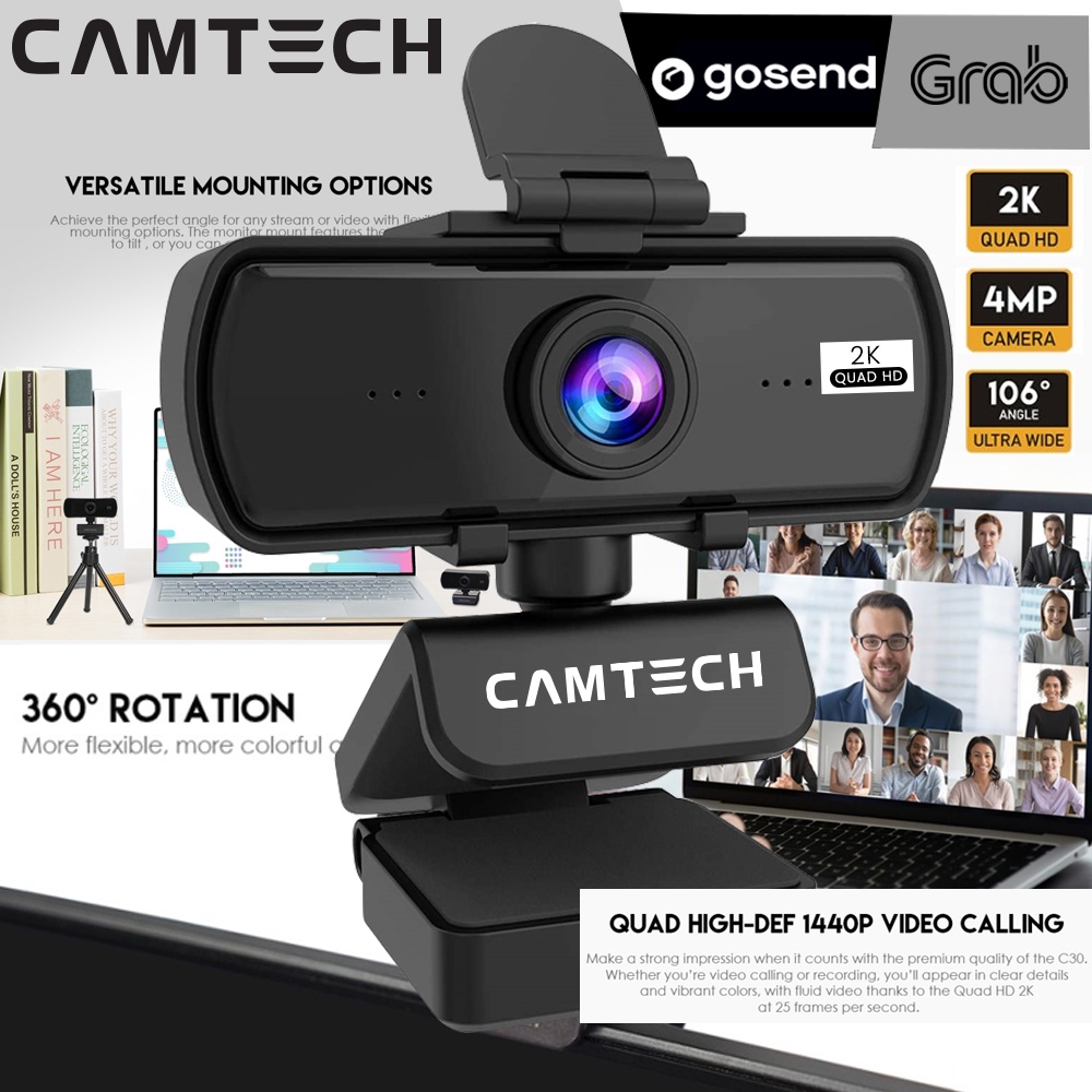 Jual CAMTECH Webcam 2K 4MP CT30 QHD 1440P | Shopee Indonesia