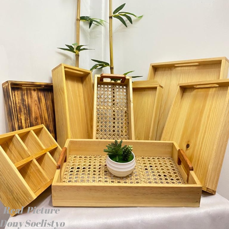 Jual Nampan Pinus / Baki / Tray kayu Aesthatic Bahan Kayu Jati Belanda ...
