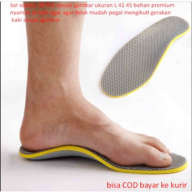 Jual Sol sepatu 3D flat sesuai gambar ukuran L 41 45 bahan premium ...