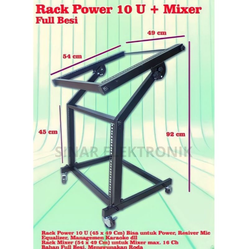 Jual RACK POWER 10 U + MIXER AUDIO / RAK TEMPAT ACC SOUND SYSTEM ...