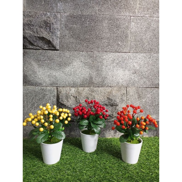 Jual (COD) BUNGA HIAS ARTIFICIAL BUAH BERRY ARTIFICIAL TANAMAN HIAS ...