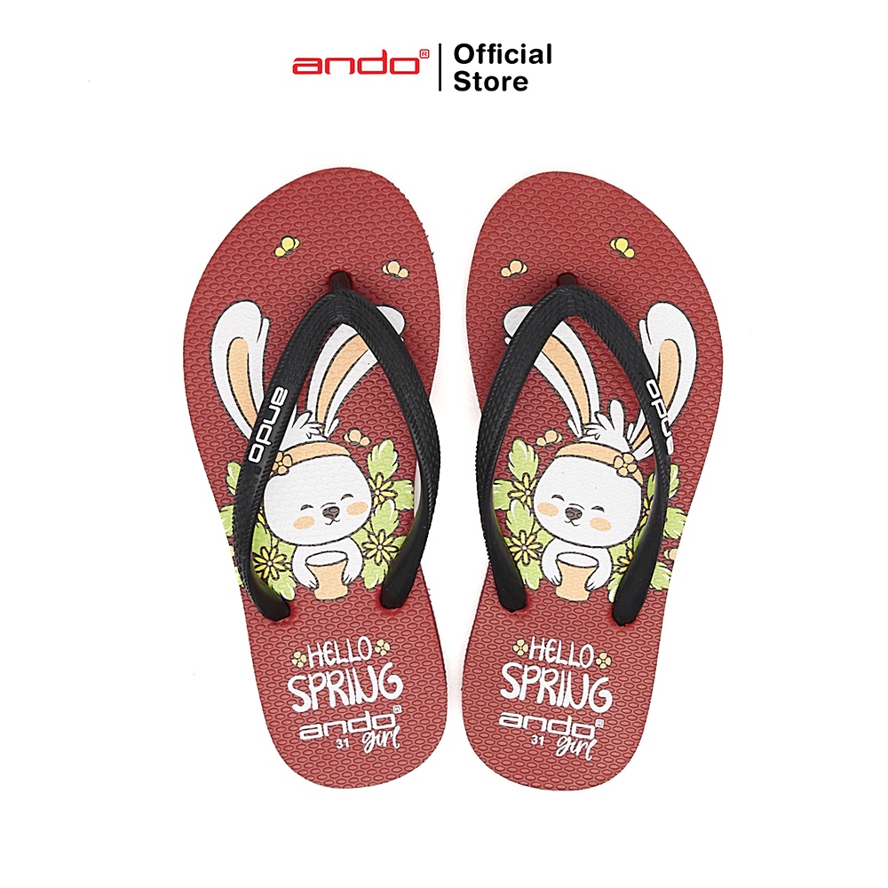 Jual Ando Official Sandal Jepit Bunny Anak - Merah | Shopee Indonesia