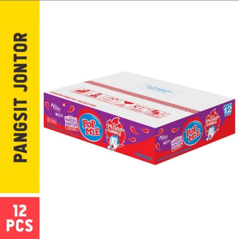 Jual Pop Mie Kuah Pedes Dower Pangsit Jontor 1 Dus isi 12 pcs | Shopee ...