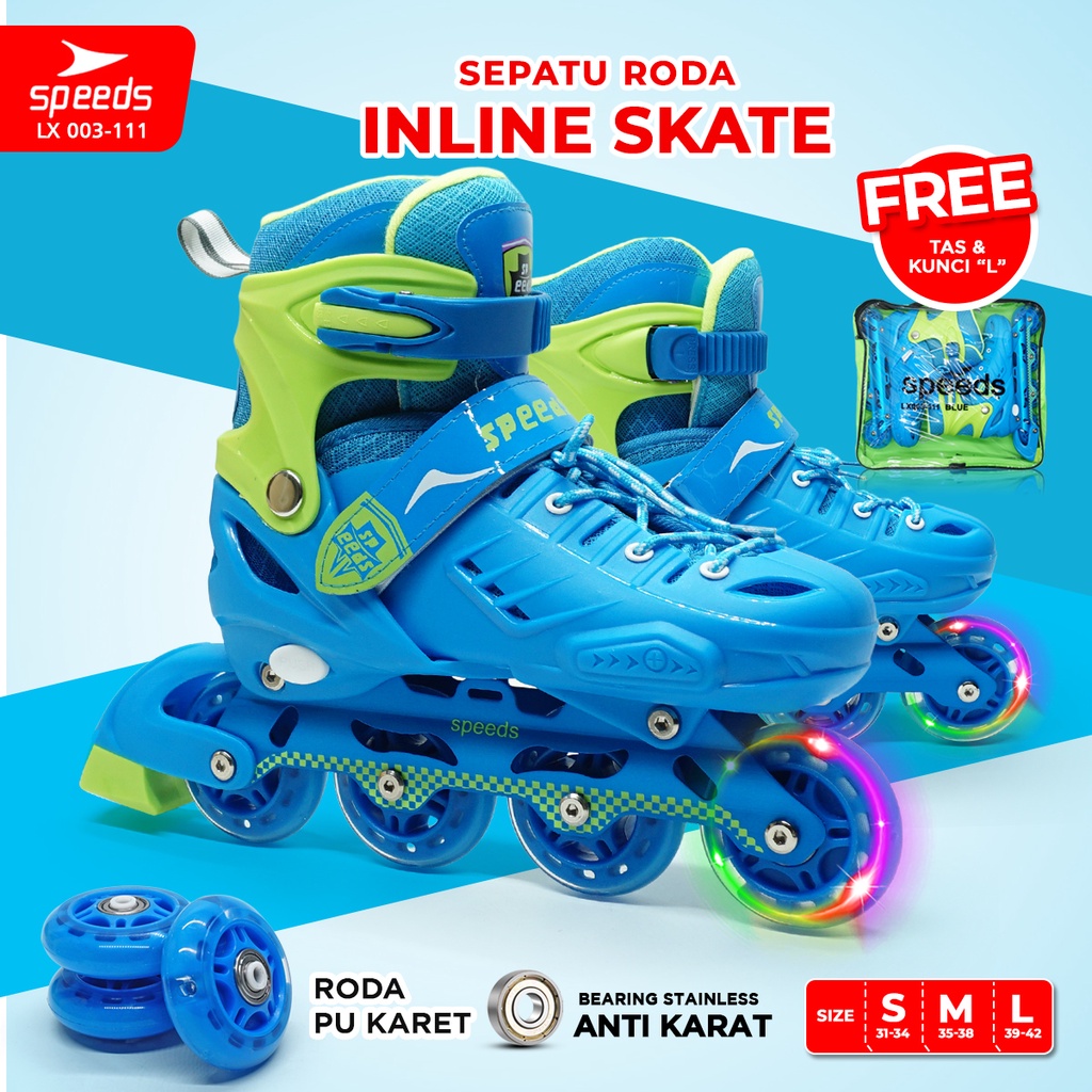 Jual SPEEDS Sepatu Roda Skate Anak/Dewasa Inline Roda Full Karet PU ...