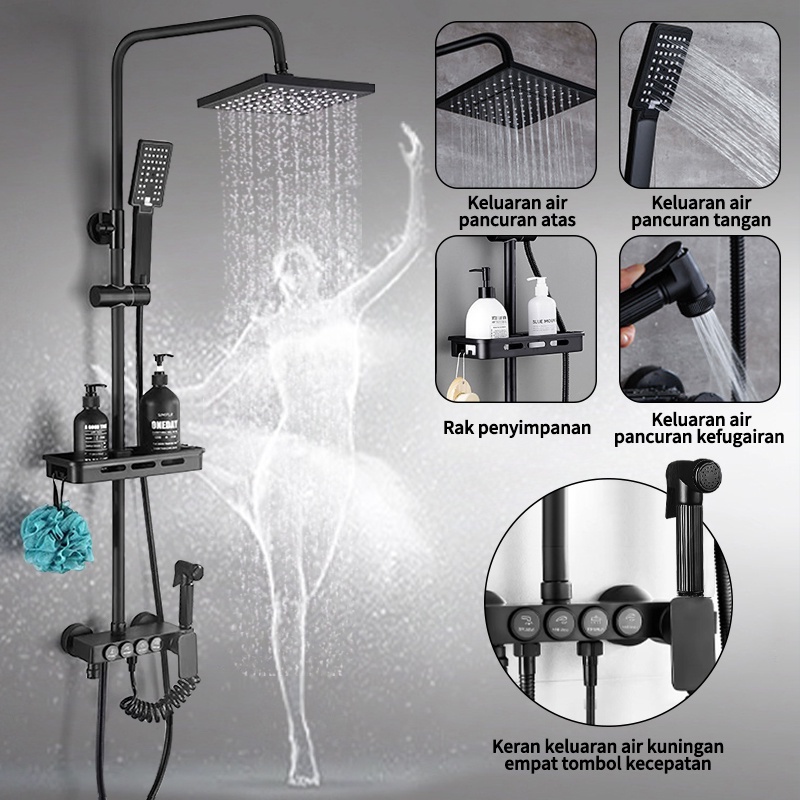 Jual Shower Kamar Mandi 4 Dalam 1 Set Dengan Sprayer Faucet Sprayer ...