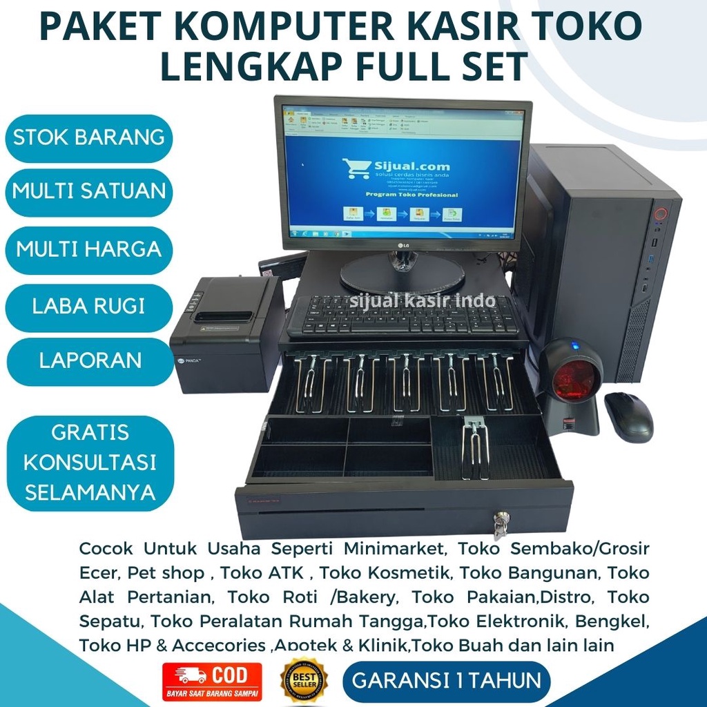Jual Komputer Kasir Toko Lengkap Siap Pakai Komputer Kasir Retail ...