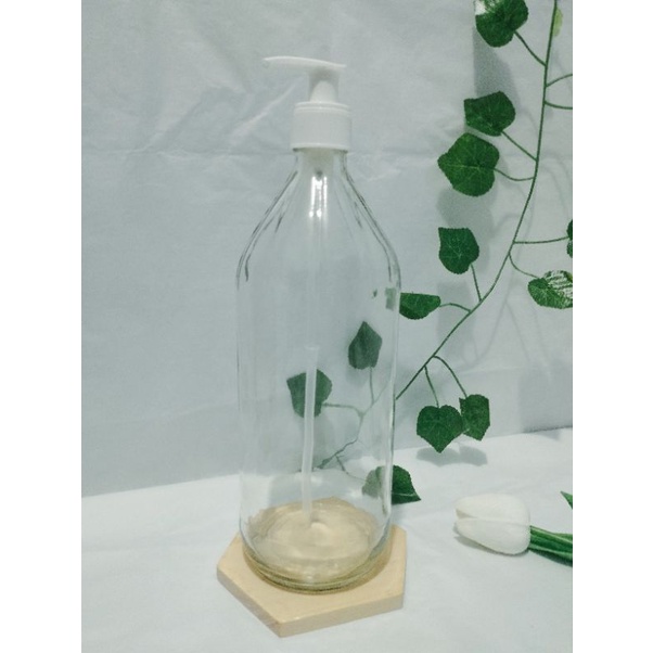Jual BOTOL KACA 1 LITER + PUMP SYRUP | Shopee Indonesia