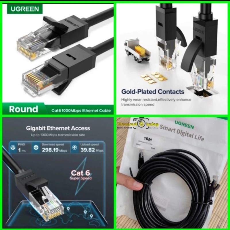 Jual UGREEN Kabel LAN Ethernet RJ45 UTP Cat6 20164 10M 1Gbps 1000Mbps NW102 | Shopee Indonesia