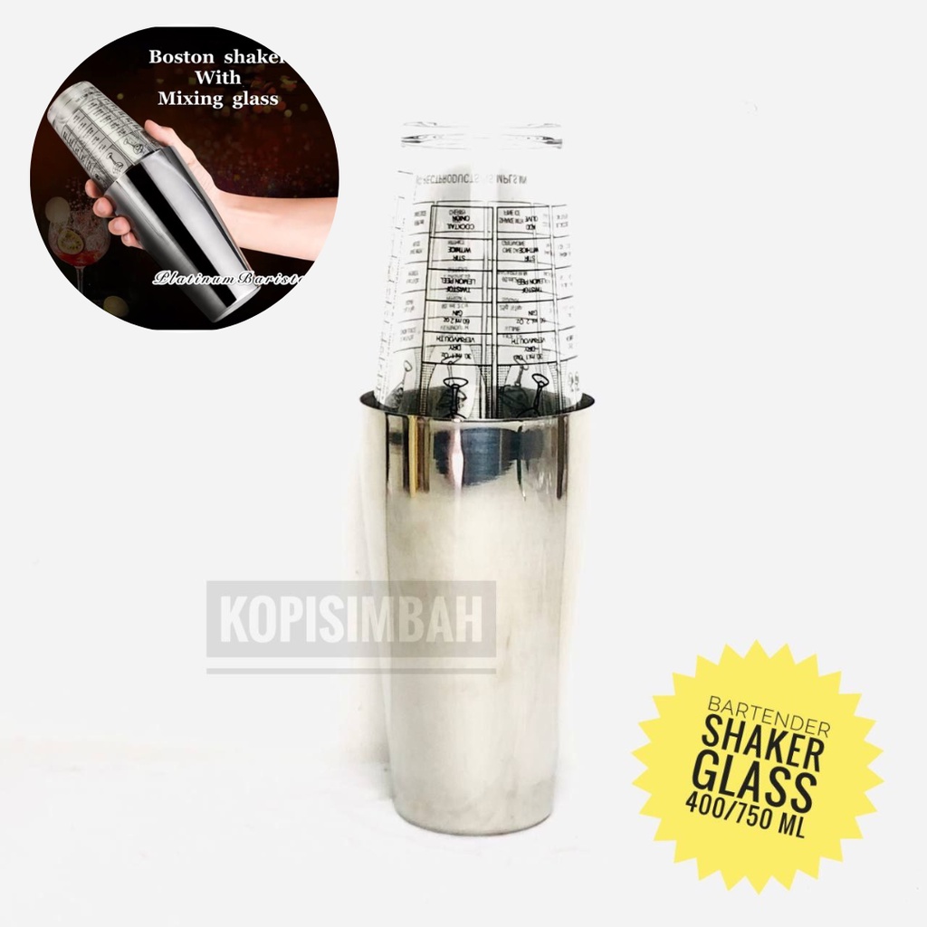 Jual Premium Bartender Shaker Glass 700 / 500 ml Model Boston Gelas ...