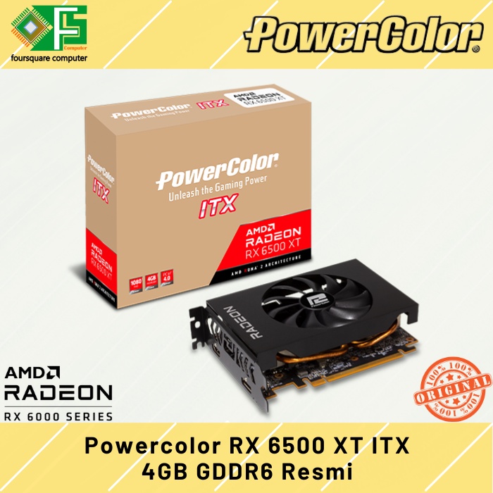 Jual VGA Powercolor Radeon RX 6500 XT ITX 4GB GDDR6 Resmi | Shopee ...