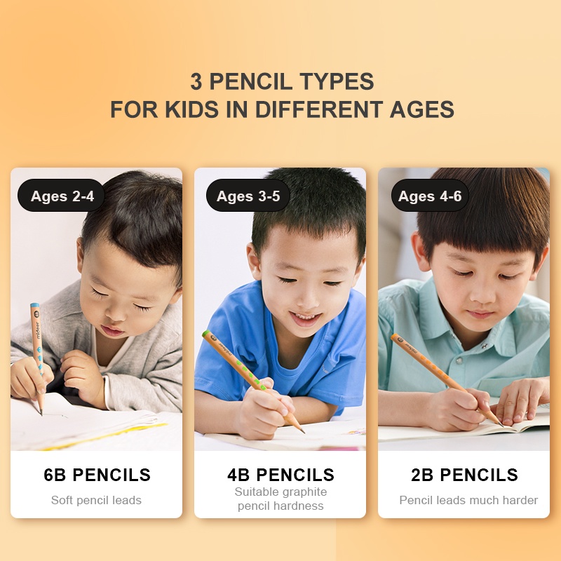 Jual Mideer Thick Triangular Pencil 2B 4B 6B Alat Tulis Pensil Segitiga ...