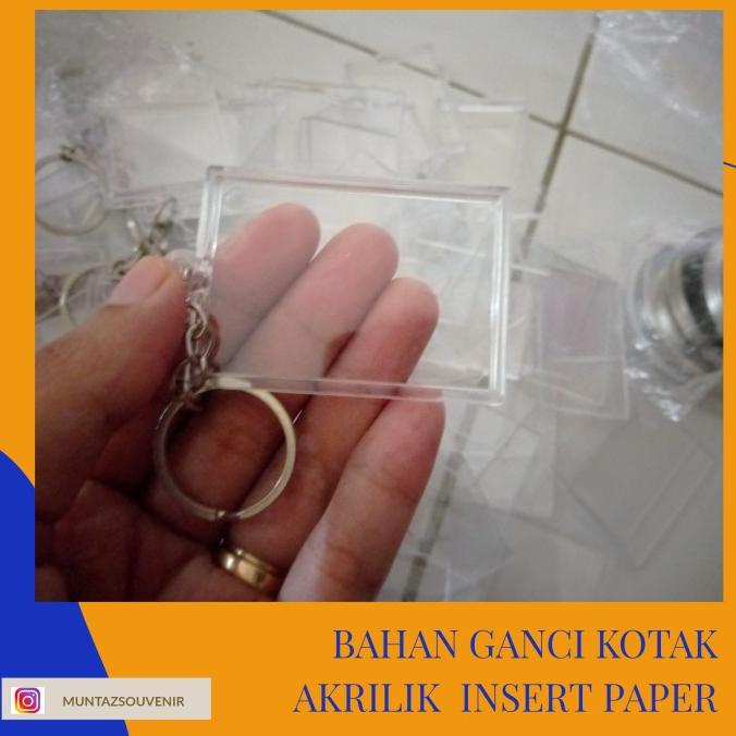 Jual Bahan gantungan kunci sisi Insert Paper kotak/Ganci Akrilik 2 sisi ...