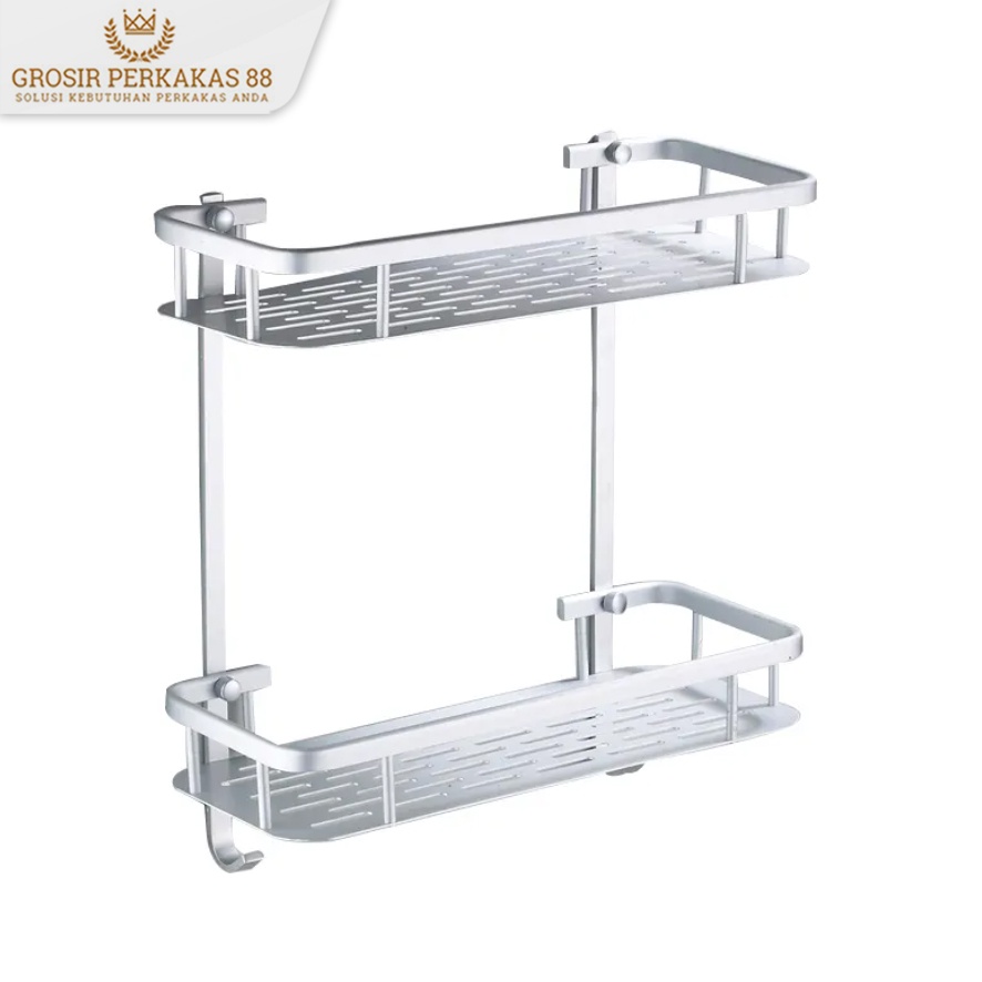 Jual Rak Sabun Kamar Mandi Wc Tempat Susun Dinding Stainless Segi 2 ...