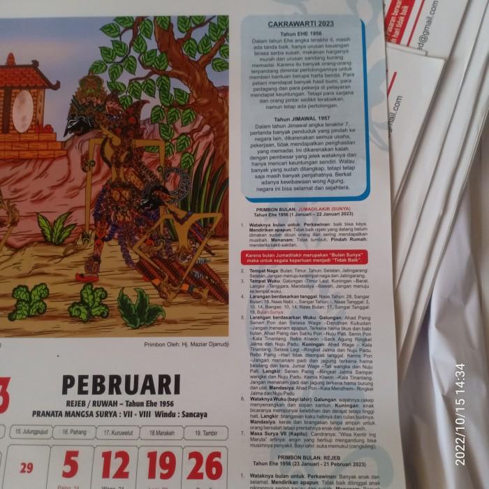Jual Kalender Jaya Baya Jayabaya 2023 - Kalender Primbon Jawa ...