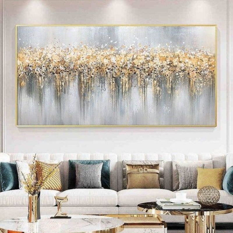 Jual LUKISAN ABSTRAK modern mininalis 120 x 60 cm BINGKAI frame dinding ...