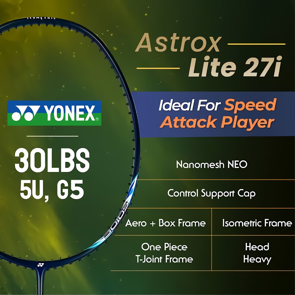 Jual RAKET BADMINTON YONEX ASTROX LITE 27i ORIGINAL SIAP PAKAI | Shopee ...