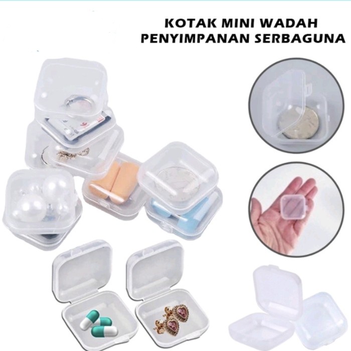Jual Kotak Obat Mini Transparant Wadah Kapsul Storage Perhiasan Box ...