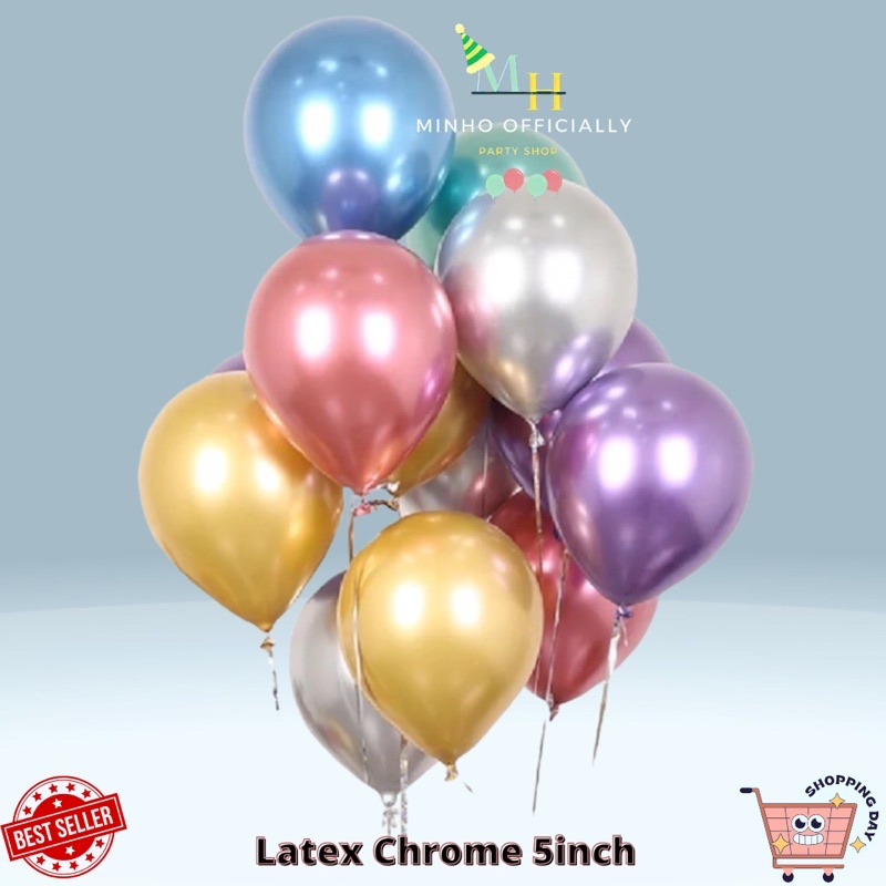 Jual Balon Latex Chrome 5inch / Balon Metalik Chrome 5inch (Isi 10pcs ...