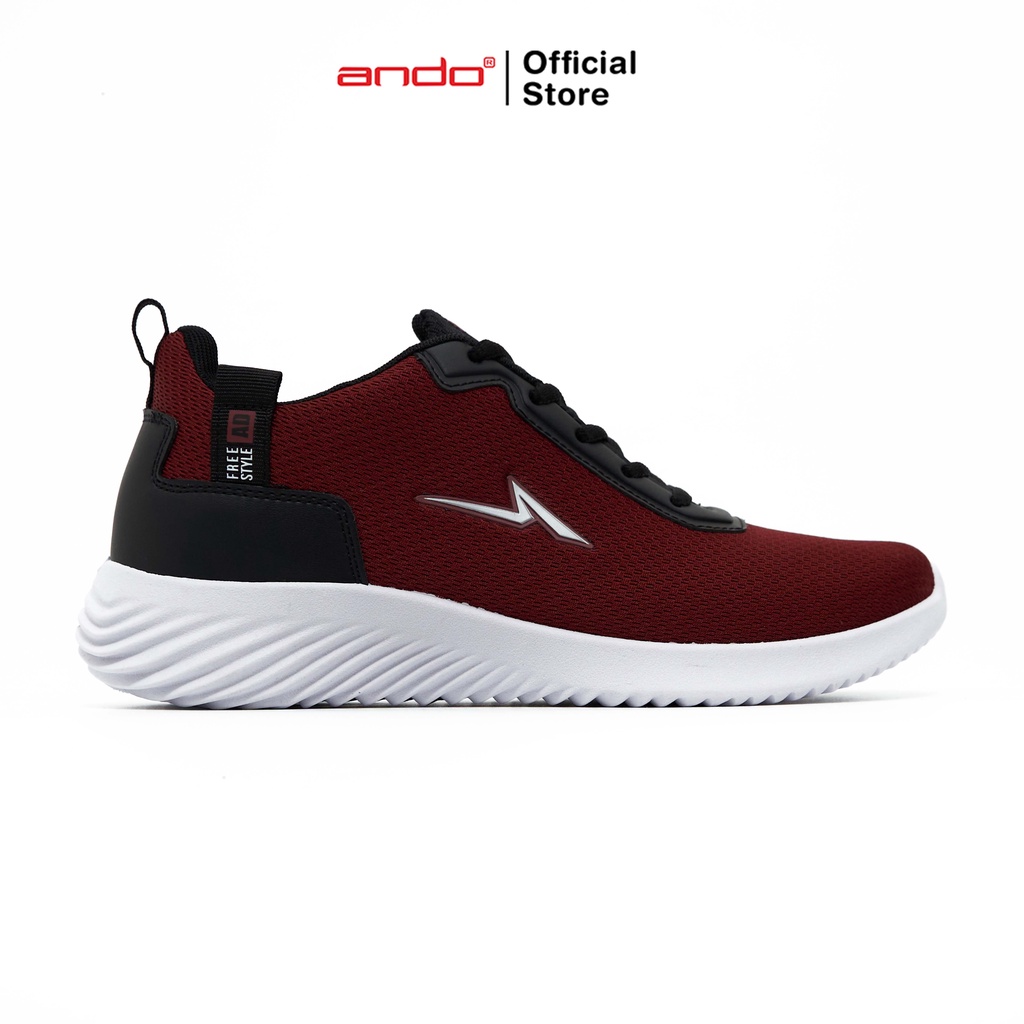 Jual Ando Official Sepatu Sneakers Urich Pria Dewasa - Merah Tua/Hitam ...