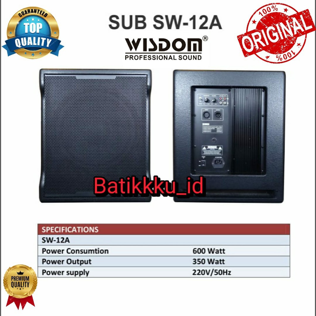 Jual SUBWOOFER AKTIF WISDOM SW12A SW 12A SW 12 A ORIGINAL 12 INCH ...