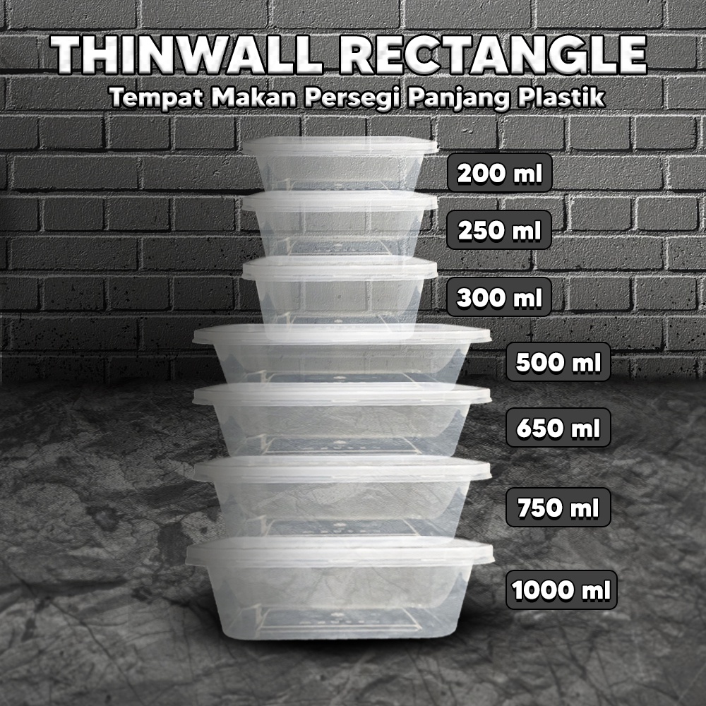 Jual Kotak Makan Plastik Persegi Panjang - Thinwall Rectangle Semua ...