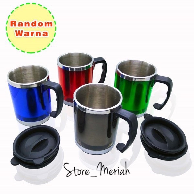 Jual SM - MUG TERMOS GELAS CANGKIR STAINLESS STEEL 450 ML ANTI PANAS ...