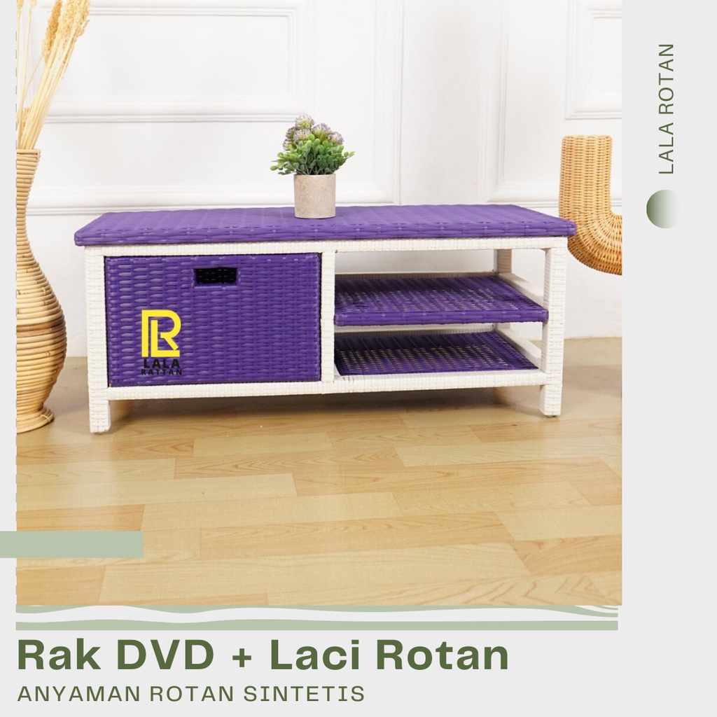 Jual MEJA TV MINIMALIS / LEMARI SERBAGUNA RAK ROTAN SINTETIS / RAK DVD ...