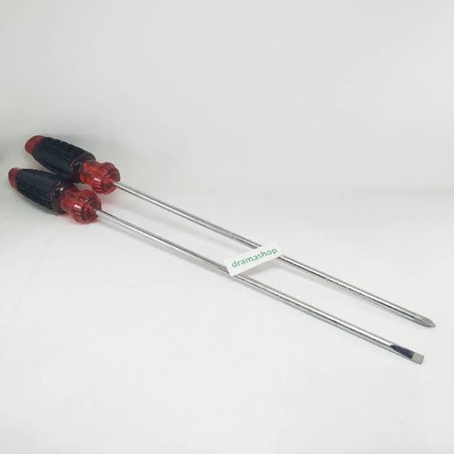 Jual Obeng Panjang 6mm 30cm 12" 6x300mm besar plus minus min - + set ...