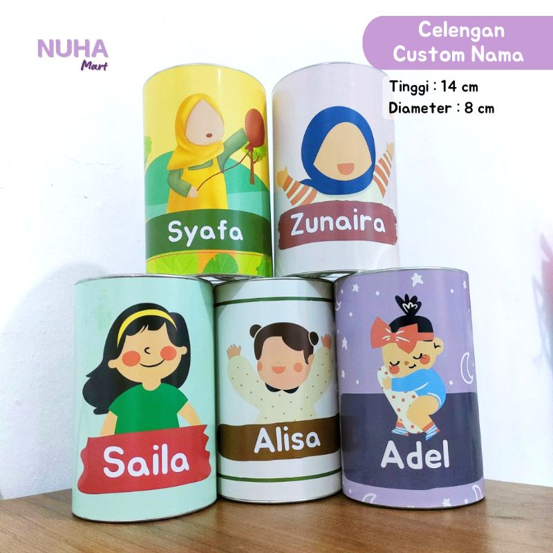 Jual Celengan Custom Nama Anak Size XL Extra Jumbo Souvenir Acara Cewek ...