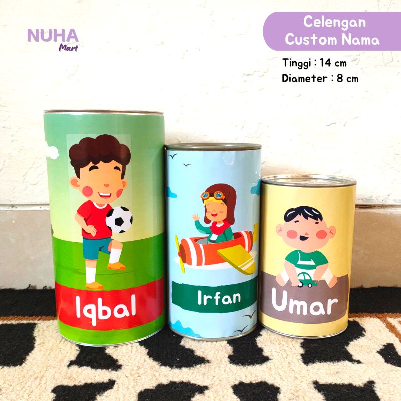Jual Celengan Custom Nama Anak Size L Souvenir Acara Cewek Cowok ...