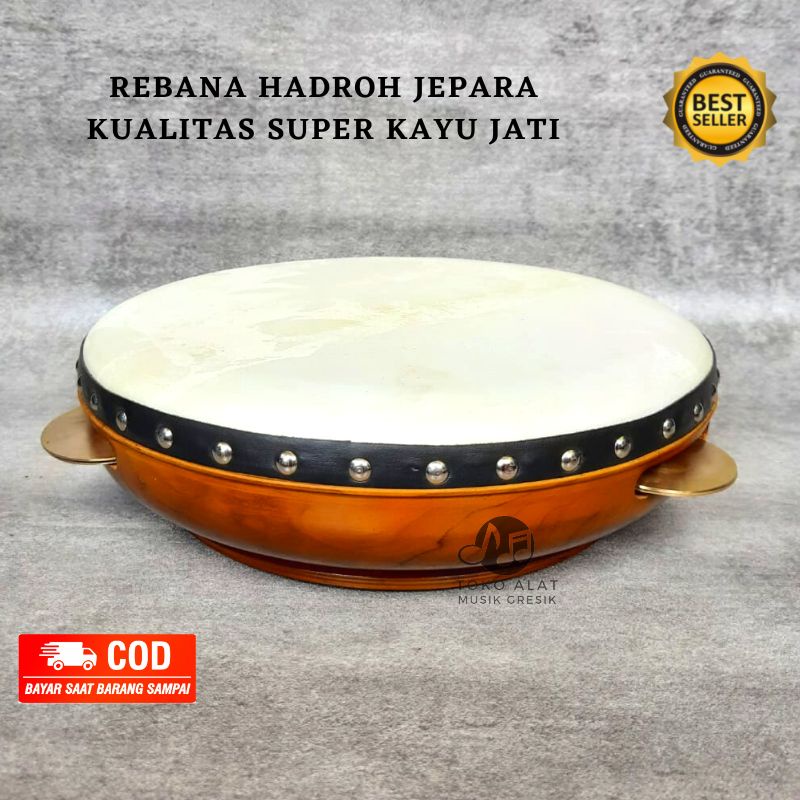 Jual Rebana Hadroh Istimewa Bahan Kayu Jati Ukuran 31 cm Model Jepara ...