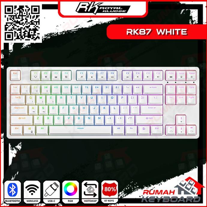 Jual ROYAL KLUDGE - RK87 - 3 MODE - RGB - WHITE - MECHANICAL KEYBOARD ...