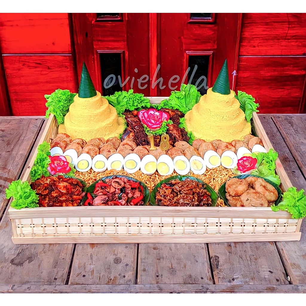 Jual Nampan Box bambu Untuk Tumpeng 1 set Nampan Bambu Untuk ...
