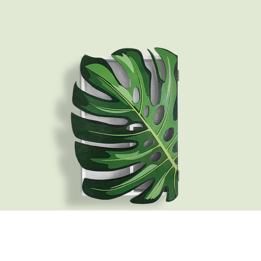 Jual Rak Kotak Obat P3k Model Daun Tropikal Monstera Kayu Tempat ...