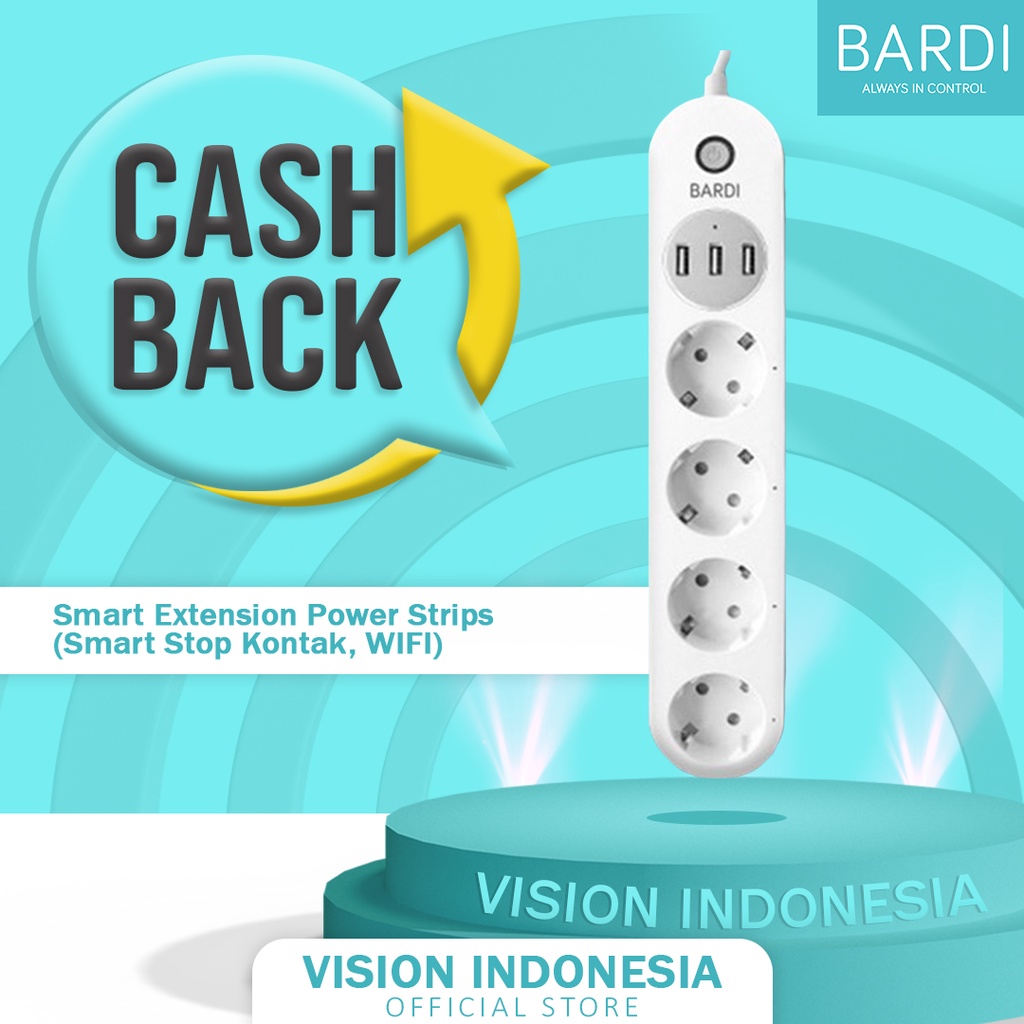 Jual BARDI Smart Extension Power Strips (Smart Stop Kontak, WIFI) | Shopee Indonesia