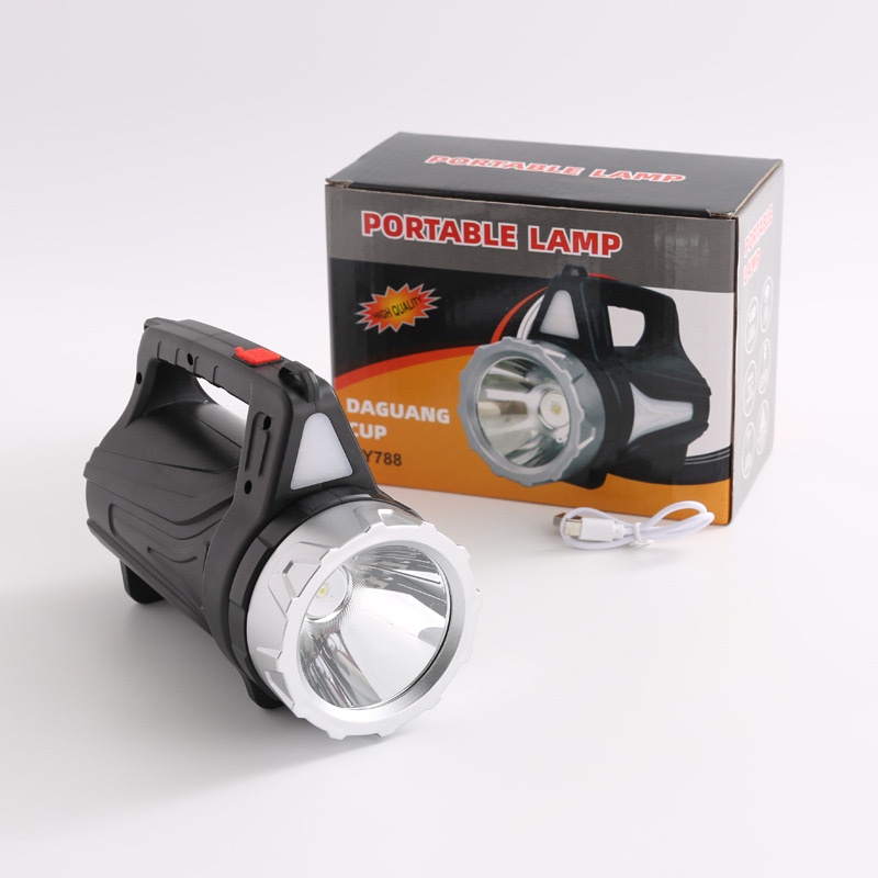 Jual Senter LED Jumbo Super Terang 80W Baterai Lithium Tahan Lama ...