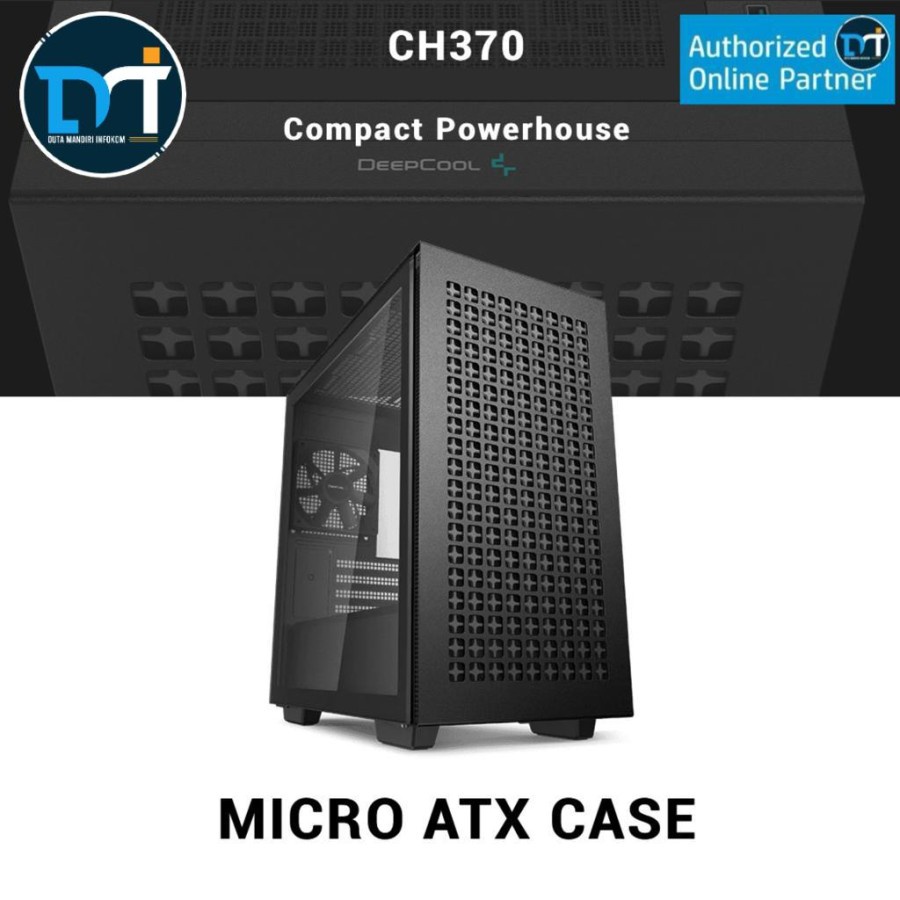 Jual DeepCool CH370 - Tempered Glass m-ATX Gaming Case - Black Edition ...