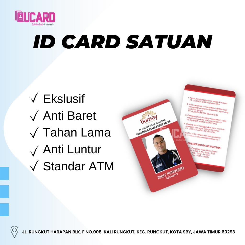 Jual KARTU ID CARD PVC 2 SISI CUSTOM FULL COLOUR | Shopee Indonesia
