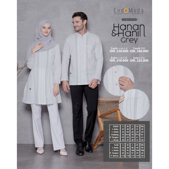 Jual COUPLE ENDOMODA HANAN & HANIN GREY | Shopee Indonesia