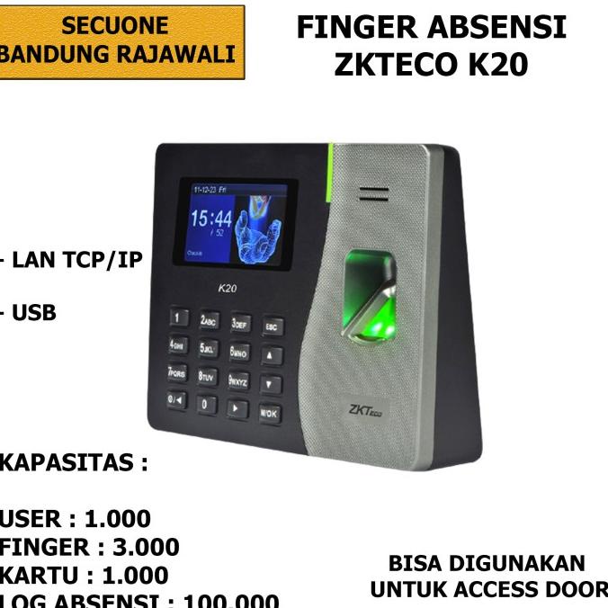Jual Mesin Absensi Fingerprint Access Door Zkteco K20 Rfid | Shopee Indonesia