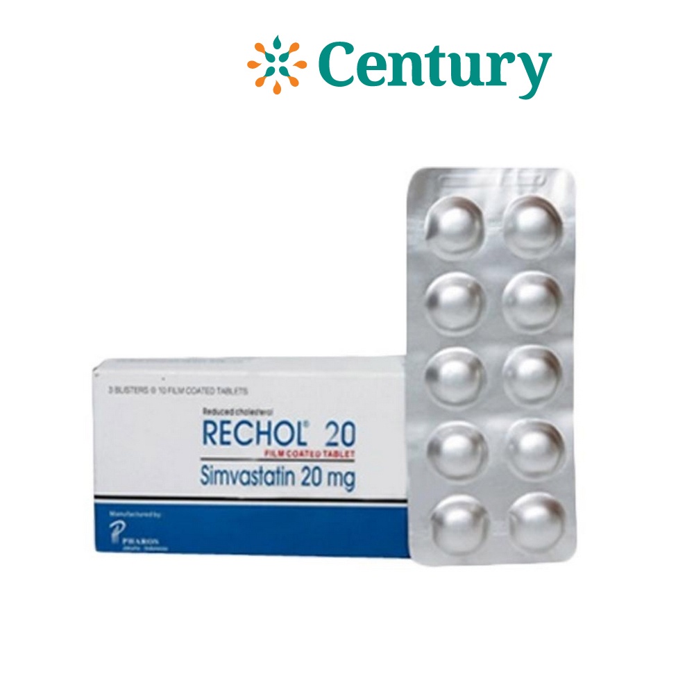 Jual RECHOL 20 MG 1 STRIP ISI 10 TABLET / SIMVASTATIN / KOLESTEROL ...