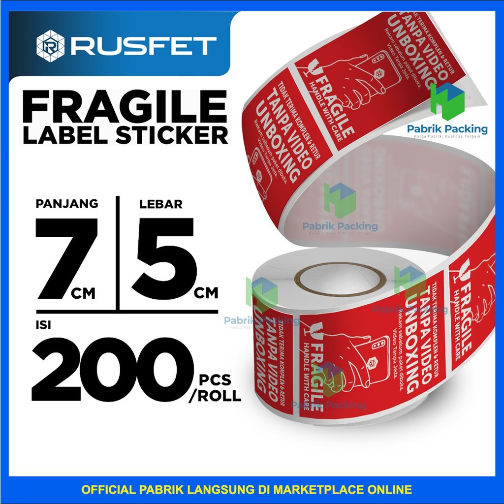 Jual Stiker Unboxing +Fragile | Sticker Label Video Buka Paket Murah ...