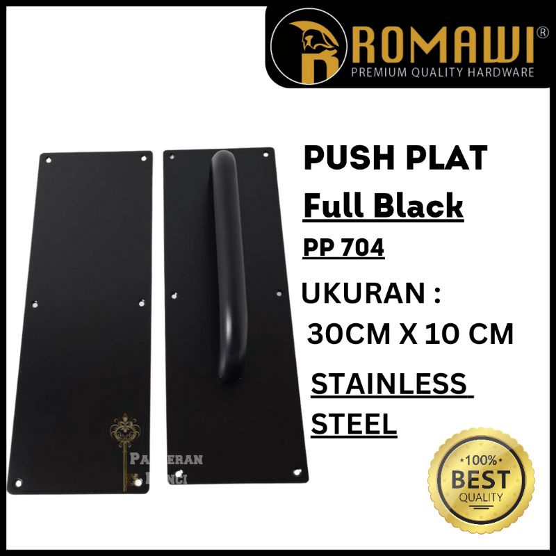 Jual PUSH PLAT HANDLE PINTU PULL PLATE PUSH PLAT STAINLESS STEEL HITAM ...